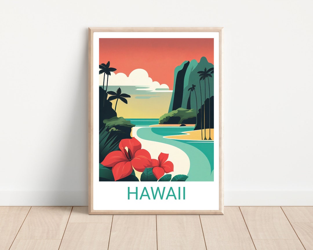 Hawaii Travel Print, Hawaii Artwork, Island Art, Hawaii Poster, Travel ...