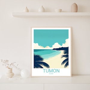 Tumon Guam Watercolor Travel Print, Island Beach Art - Etsy