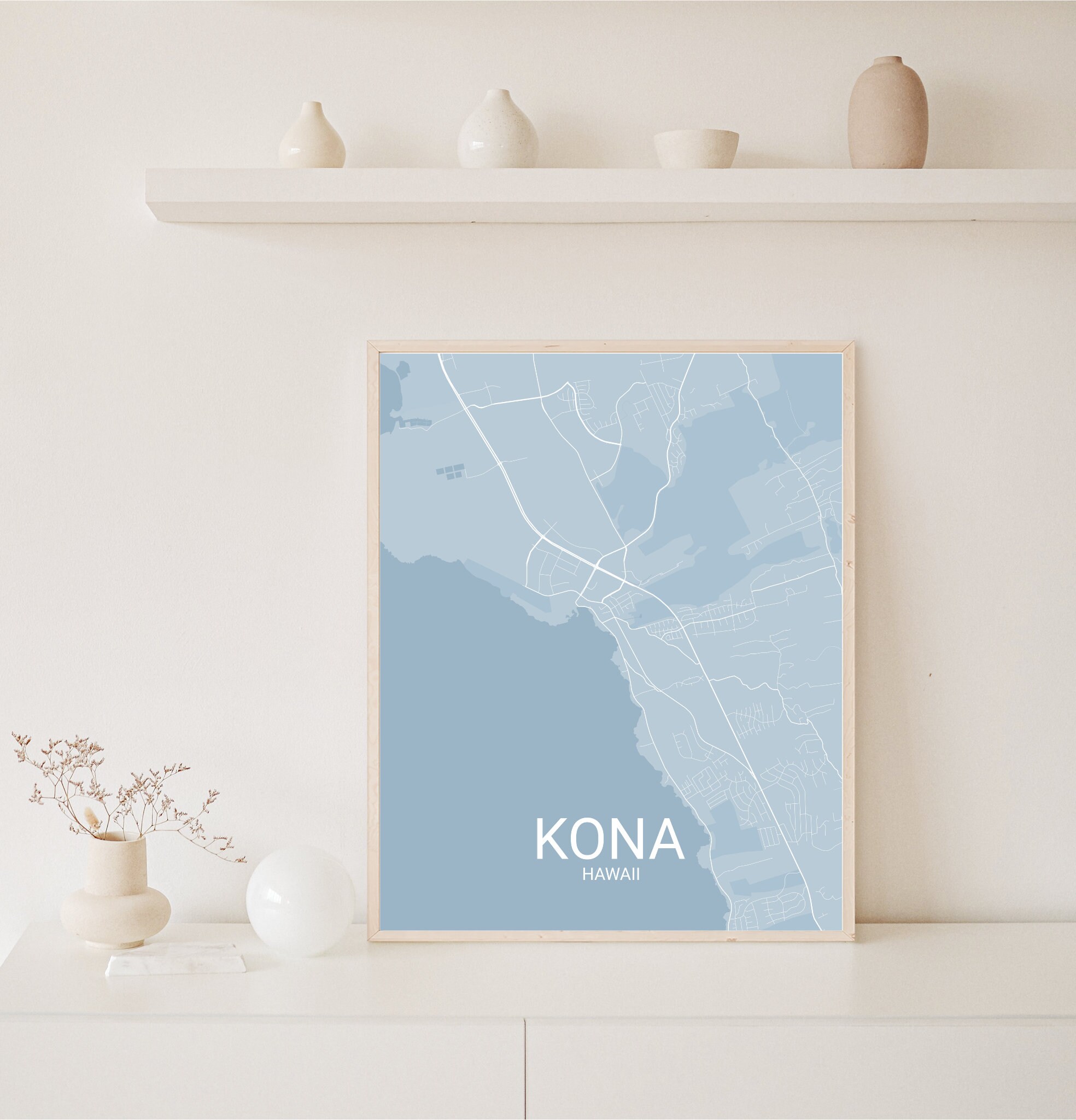 Impresión de mapa de Kona mapa de viaje de Kona mapa de - Etsy México