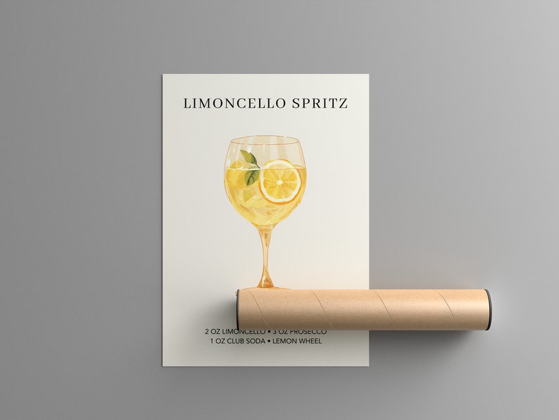 Limoncello Spritz Art Print Bar Cart Decor Cocktail Poster - Etsy