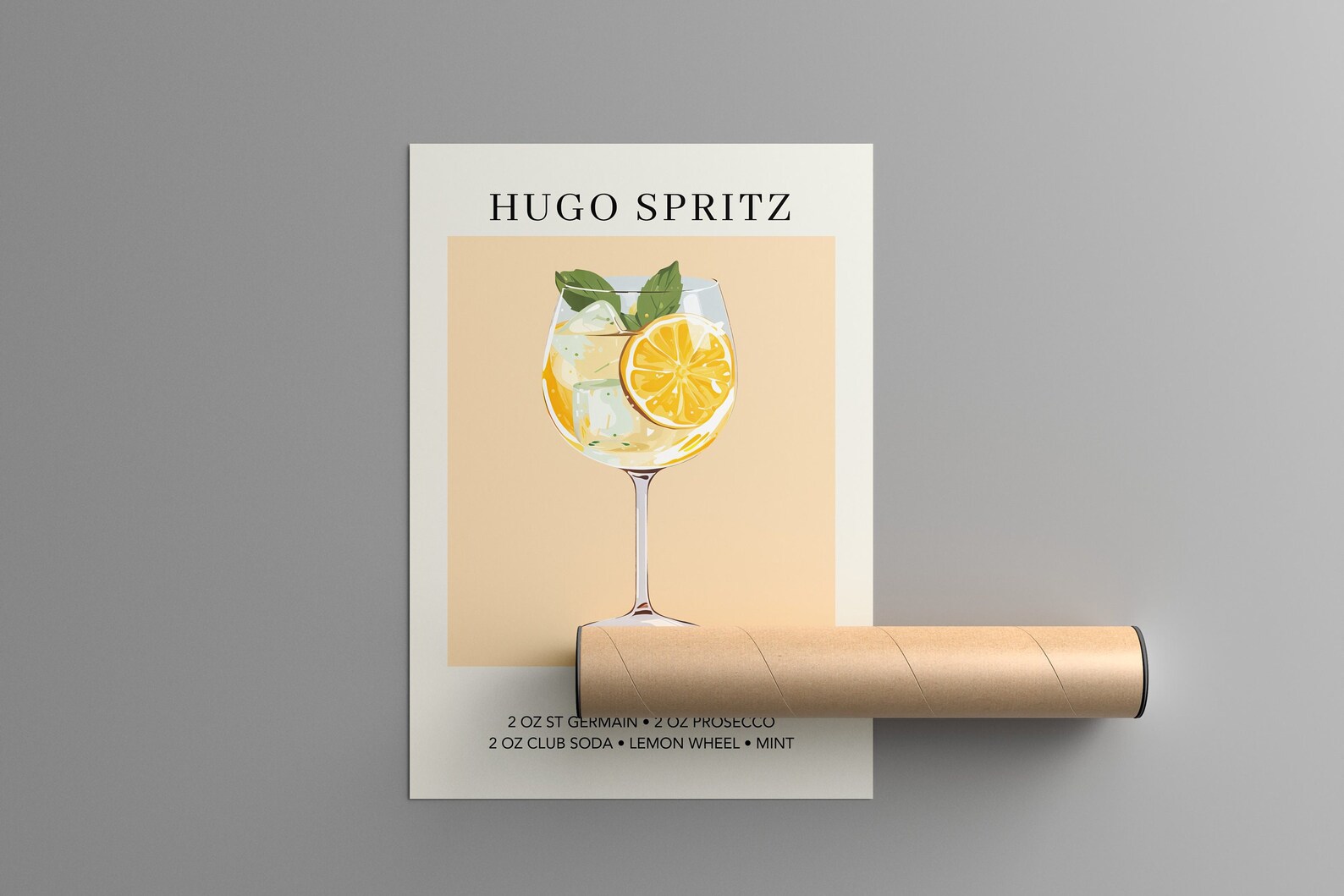 Hugo Spritz Art Print Bar Cart Decor Cocktail Poster - Etsy