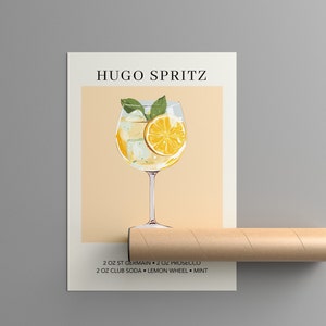 Hugo Spritz Art Print Bar Cart Decor Cocktail Poster - Etsy