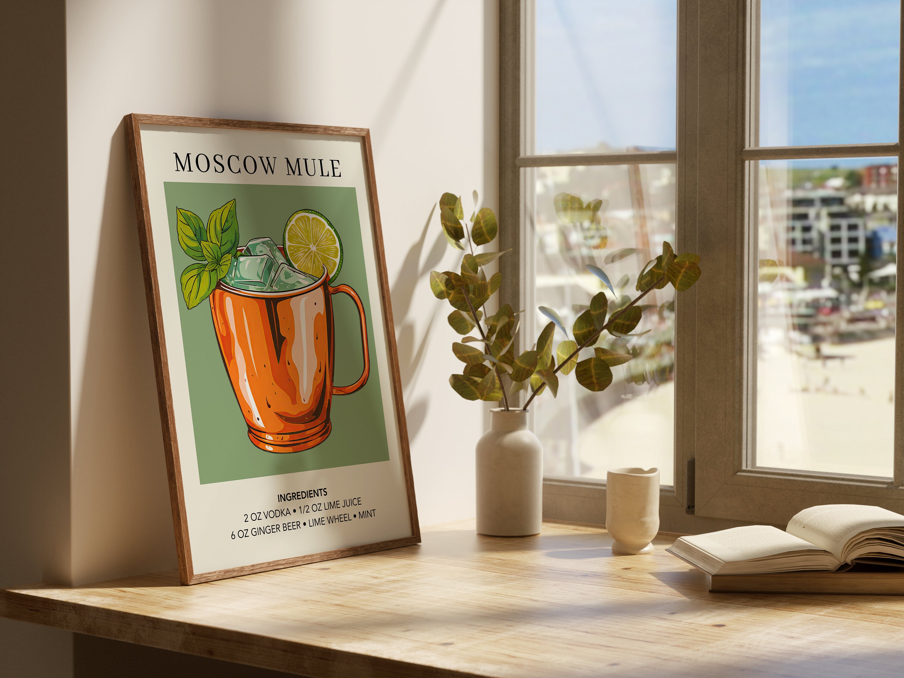 Moscow Mule Art Print | Bar Cart Decor Cocktail Poster | Party ...