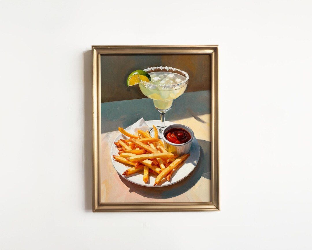 Margarita and French Fries Canvas Print | Funny Demure Mindful Quirky ...
