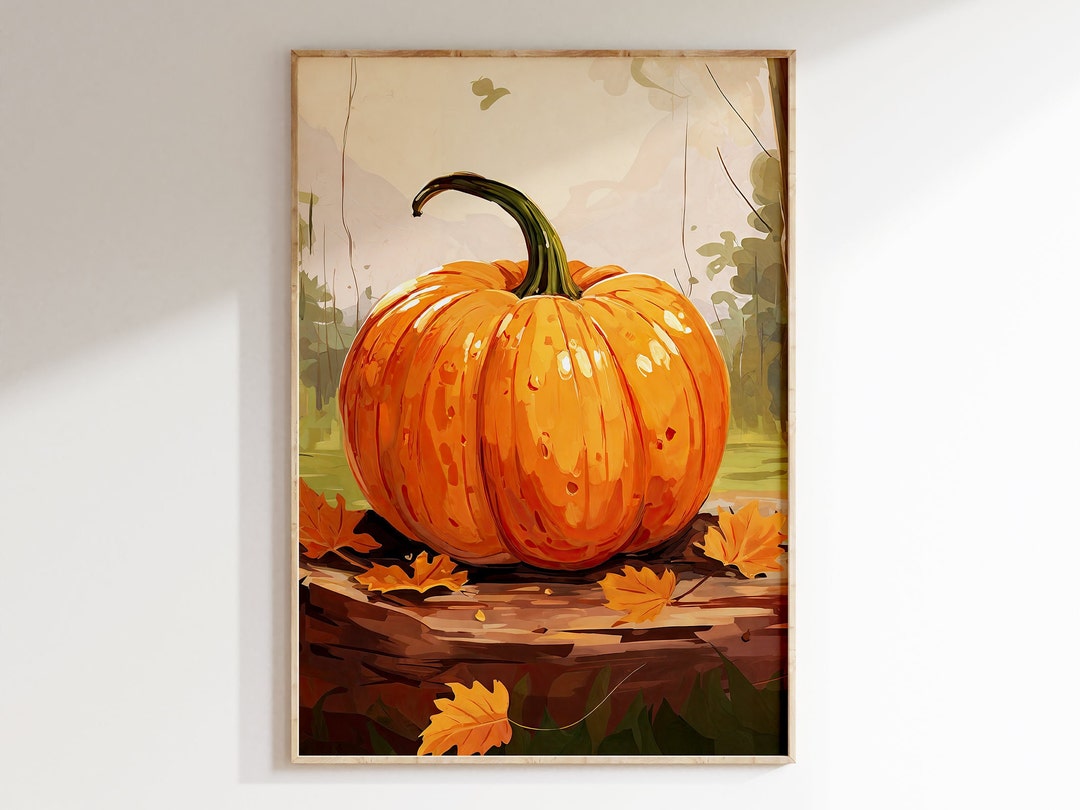 Pumpkin Fall Decor Print | Farmhouse Decor | Trendy Wall Art | Retro ...