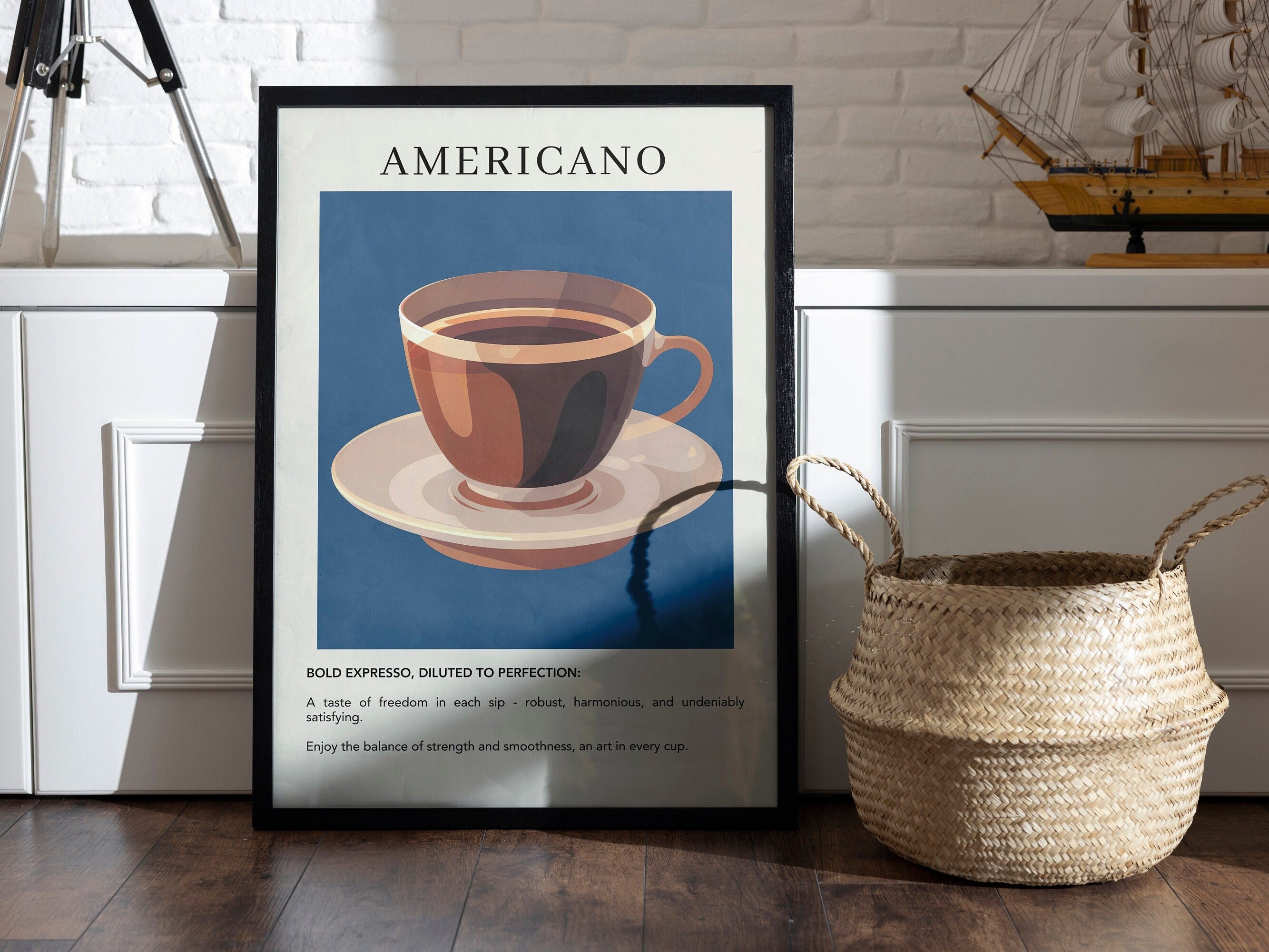 Americano Coffee Print Coffee Art Poster Gift for Her - Etsy