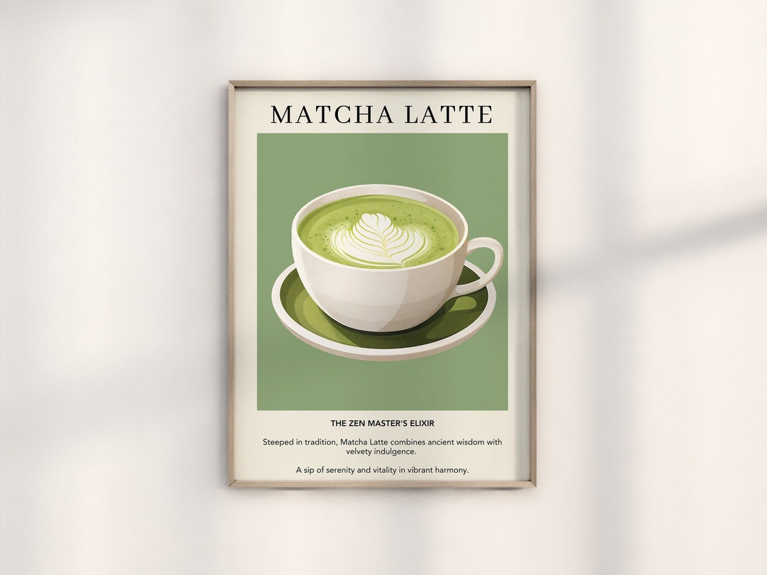 Matcha Latte Poster Tea Coffee Print Japanese Tea Retro - Etsy
