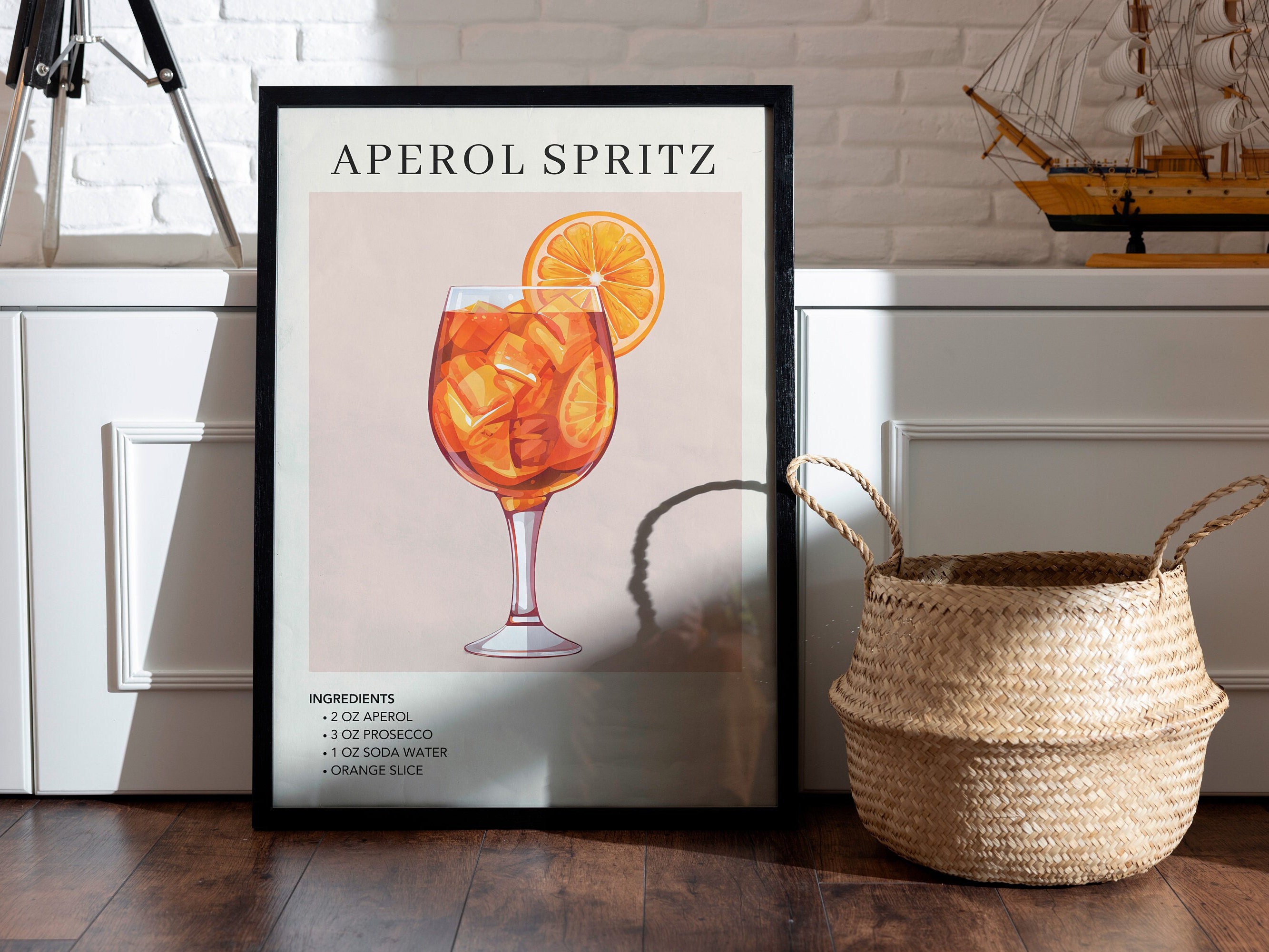 Aperol Spritz Art Print Bar Cart Cocktail Art Decor Poster - Etsy