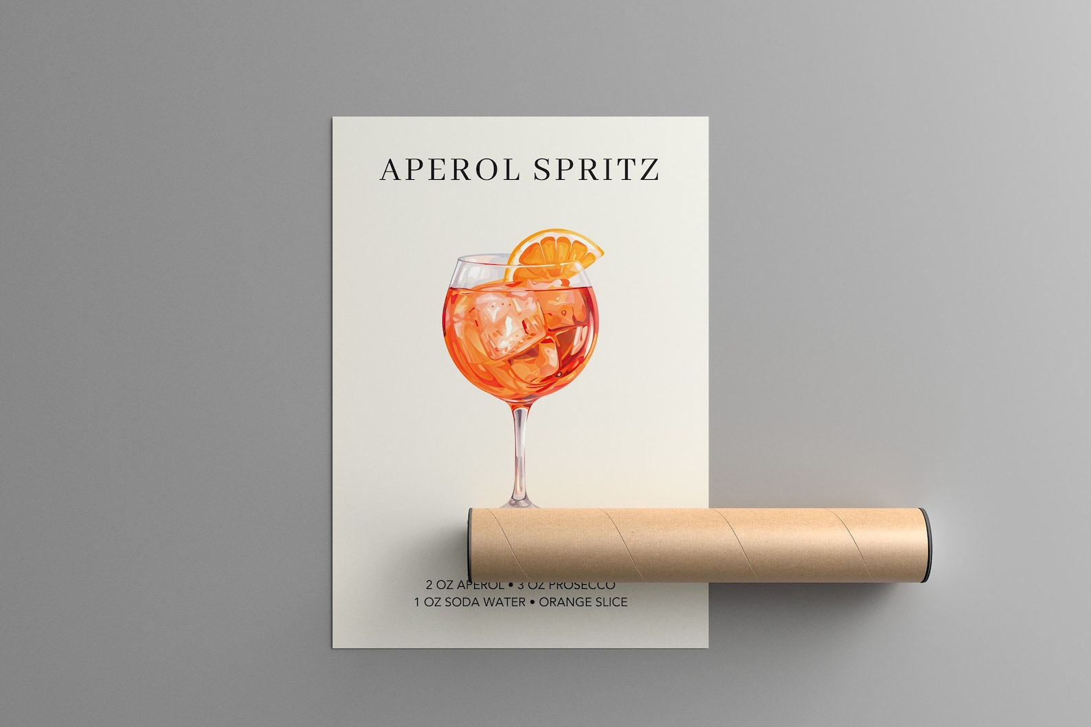 Aperol Spritz Art Print Bar Cart Decor Cocktail Poster - Etsy