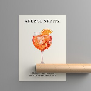 Aperol Spritz Art Print Bar Cart Decor Cocktail Poster - Etsy