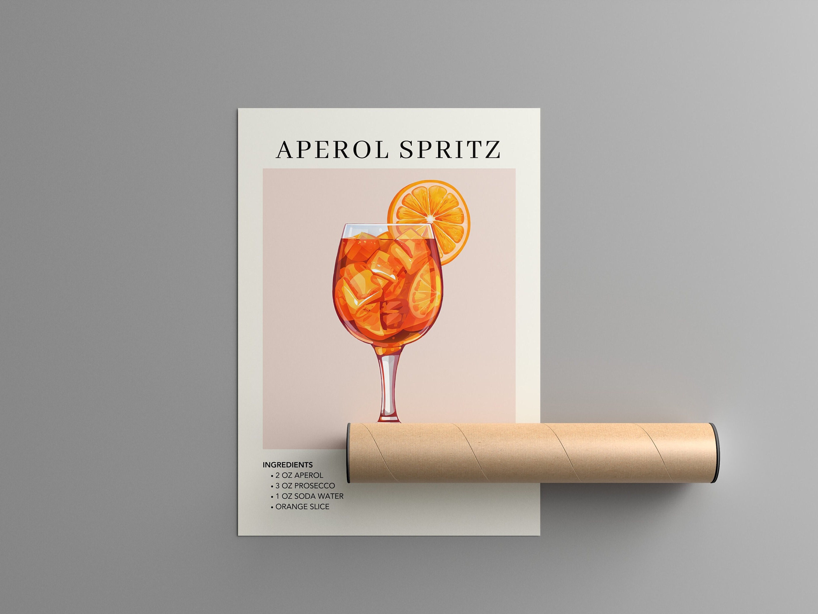 Aperol Spritz Art Print Bar Cart Cocktail Art Decor Poster - Etsy