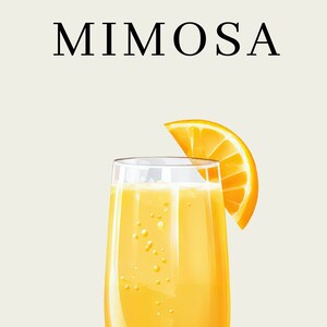 Mimosa Art Print Bar Cart Decor Cocktail Art Poster Mixology Gift ...