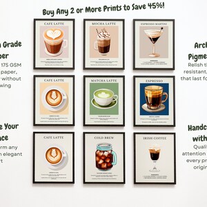 Matcha Latte Poster | Tea Coffee Print | Japanese Tea | Retro Beverage ...
