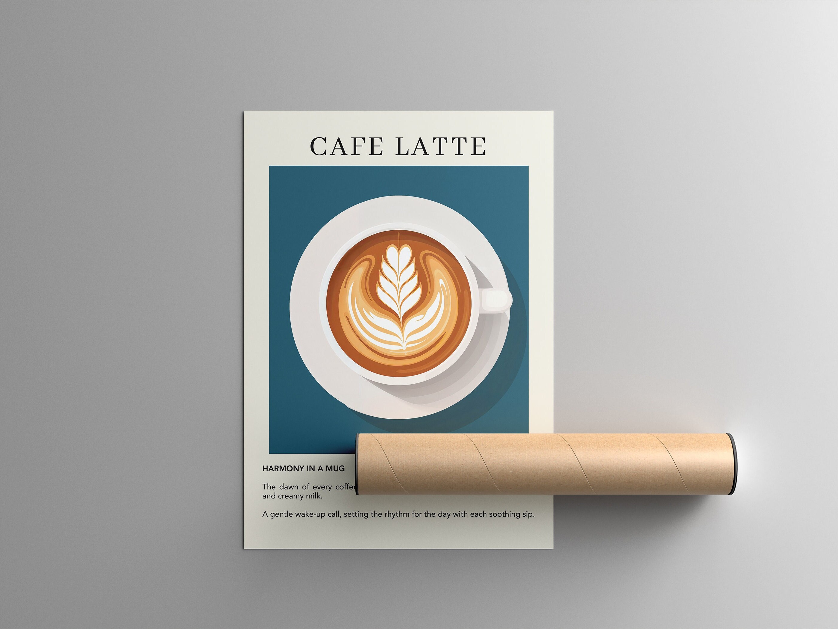 Cafe Latte Print Coffee Art Poster Elegant Modern Decor - Etsy