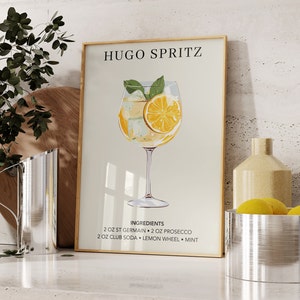 Hugo Spritz Art Print | Bar Cart Decor | Cocktail Poster | Signature ...