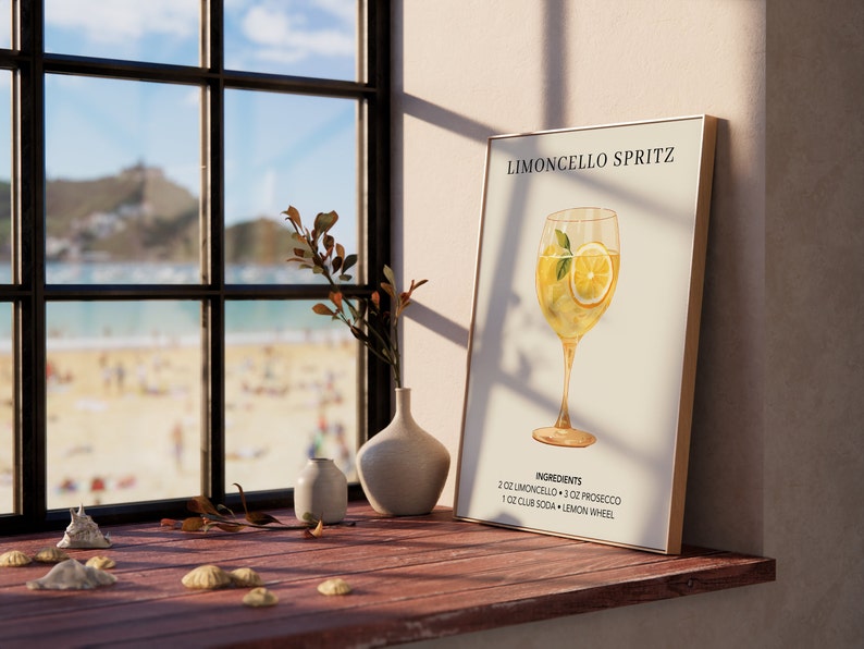 Limoncello Spritz Art Print Bar Cart Decor Cocktail Poster - Etsy