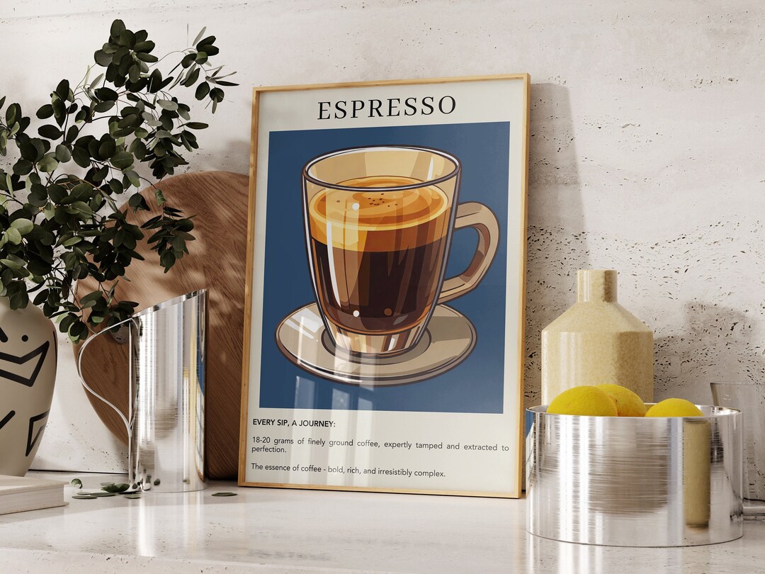 Espresso Coffee Print | Coffee Art Poster | Gift for Her | Caffine Sign ...