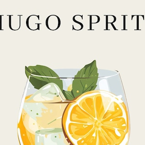 Hugo Spritz Art Print | Bar Cart Decor | Cocktail Poster | Signature ...