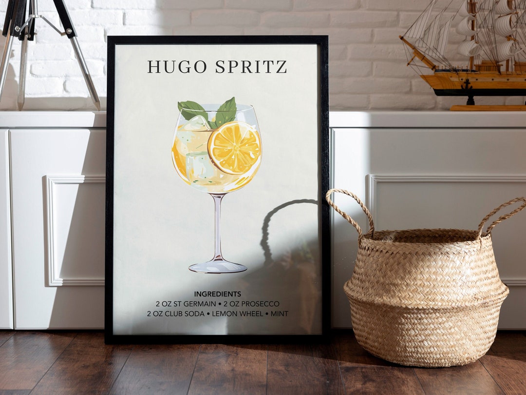 Hugo Spritz Art Print | Bar Cart Decor | Cocktail Poster | Signature ...