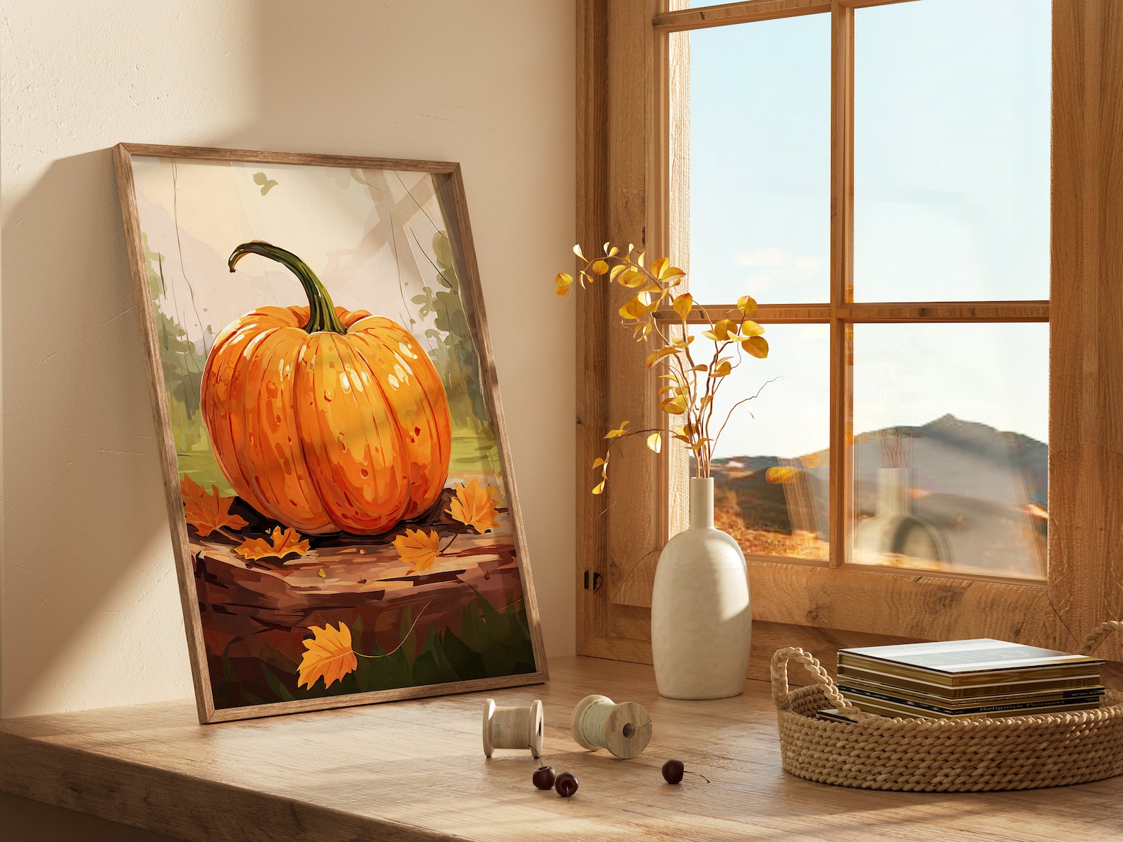 Pumpkin Fall Decor Print | Farmhouse Decor | Trendy Wall Art | Retro ...