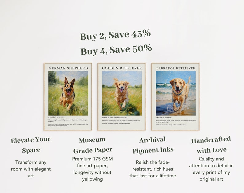 Golden Retriever Dog Art Print | Dog Running Spring Flower Field | Gift ...