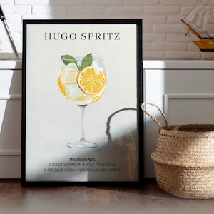 Hugo Spritz Art Print | Bar Cart Decor | Cocktail Poster | Signature ...