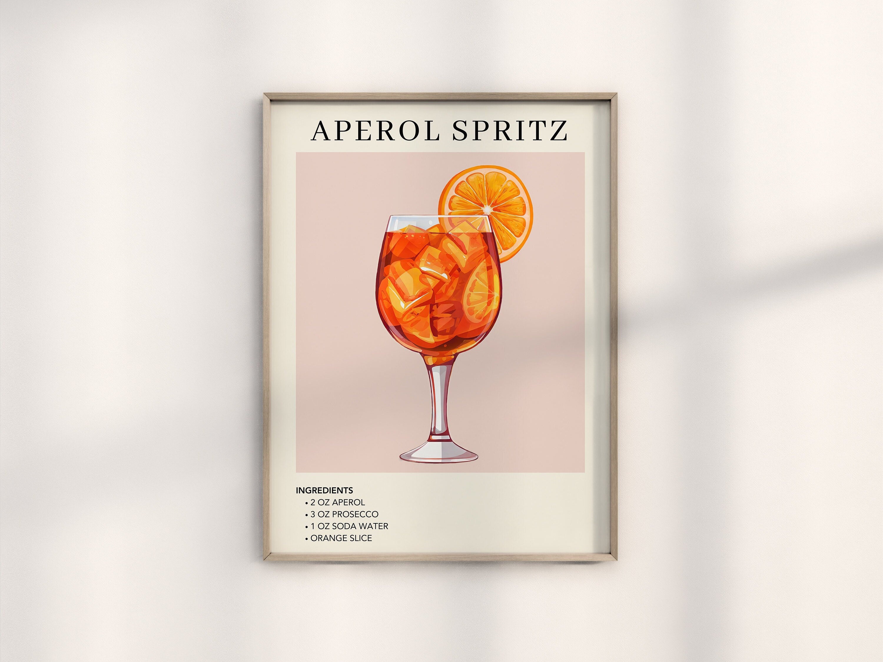 Aperol Spritz Art Print Bar Cart Cocktail Art Decor Poster - Etsy