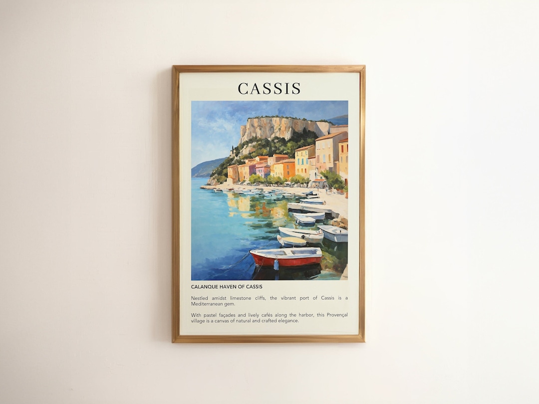 Cassis France Travel Poster Print | French Riviera Fishing Port Pastel ...