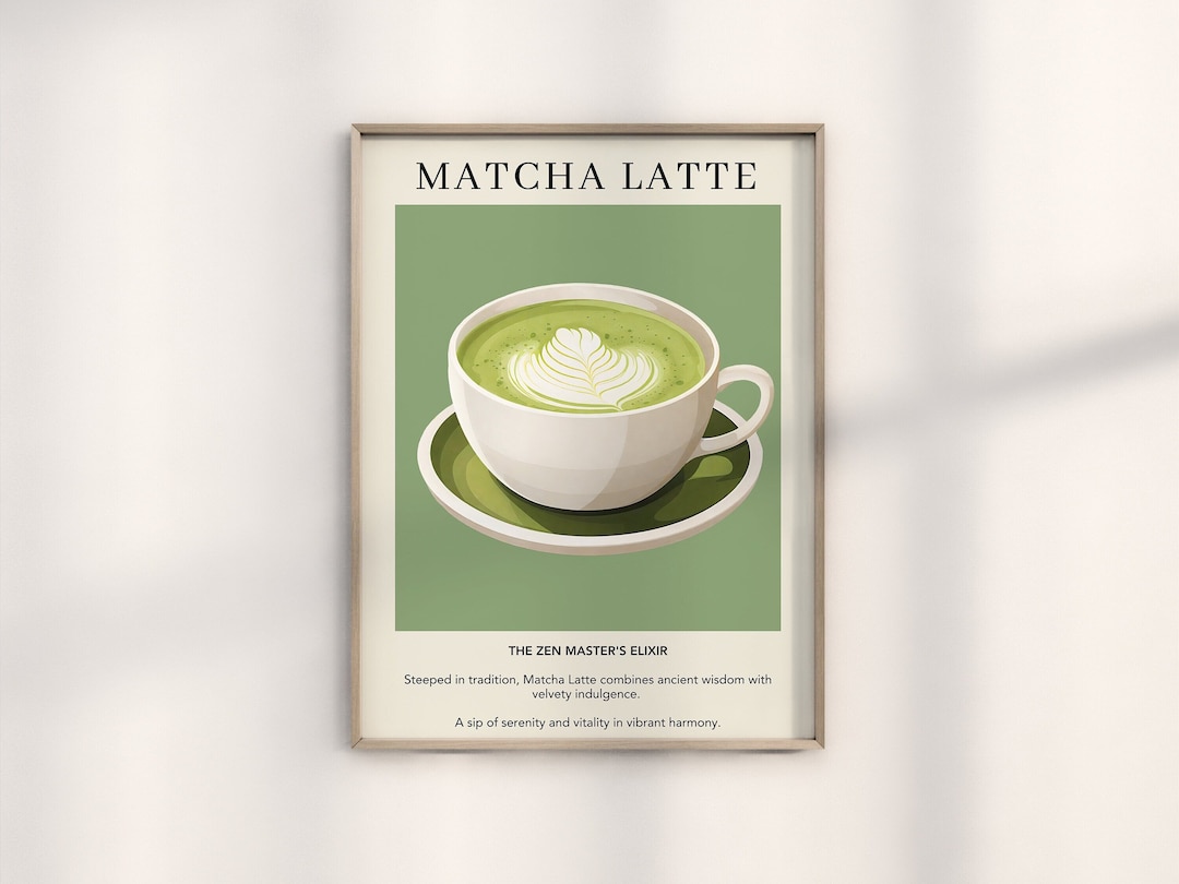 Matcha Latte Poster Tea Coffee Print Japanese Tea Retro - Etsy UK