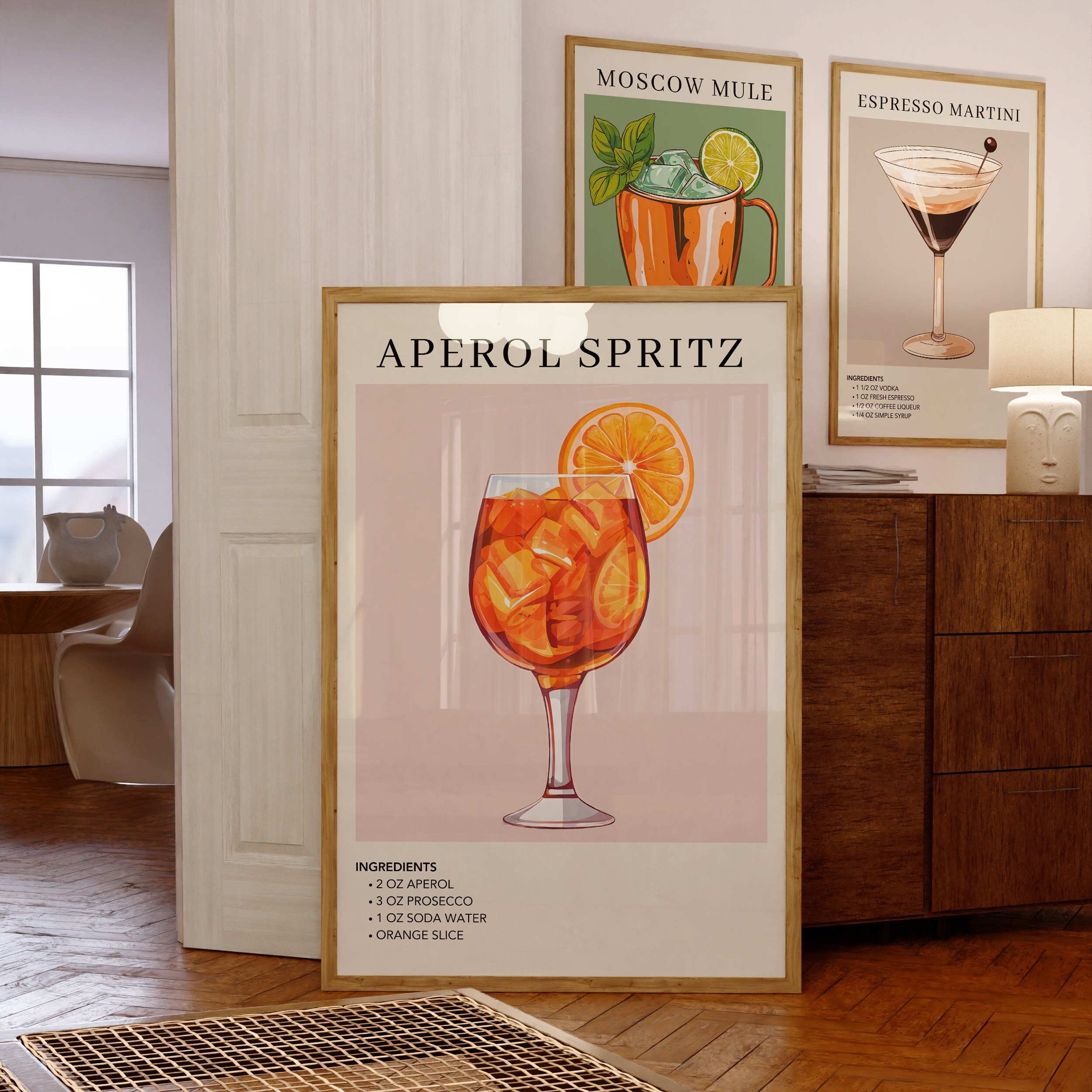 Aperol Spritz Art Print Bar Cart Cocktail Art Decor Poster - Etsy