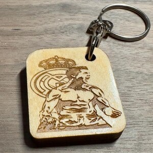 CRISTIANO RONALDO Engraved Wooden Keyring Keychain, Perfect Gift for ...