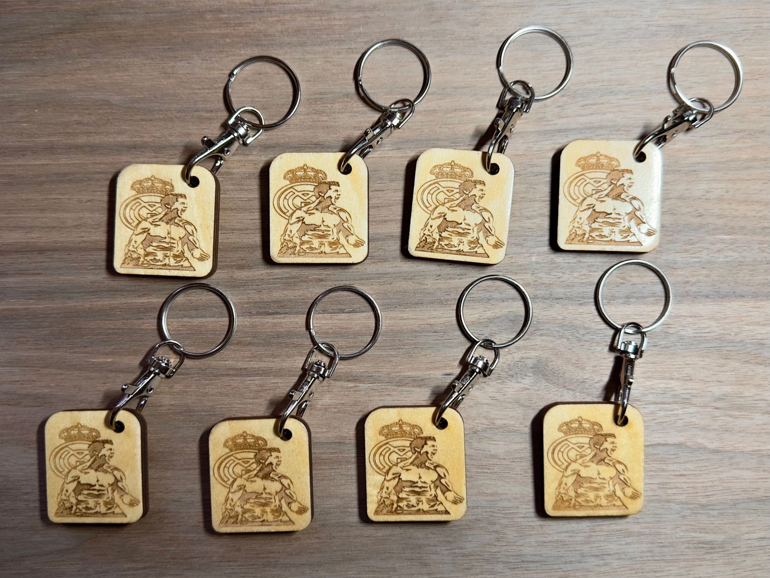 CRISTIANO RONALDO Engraved Wooden Keyring Keychain, Perfect Gift for ...