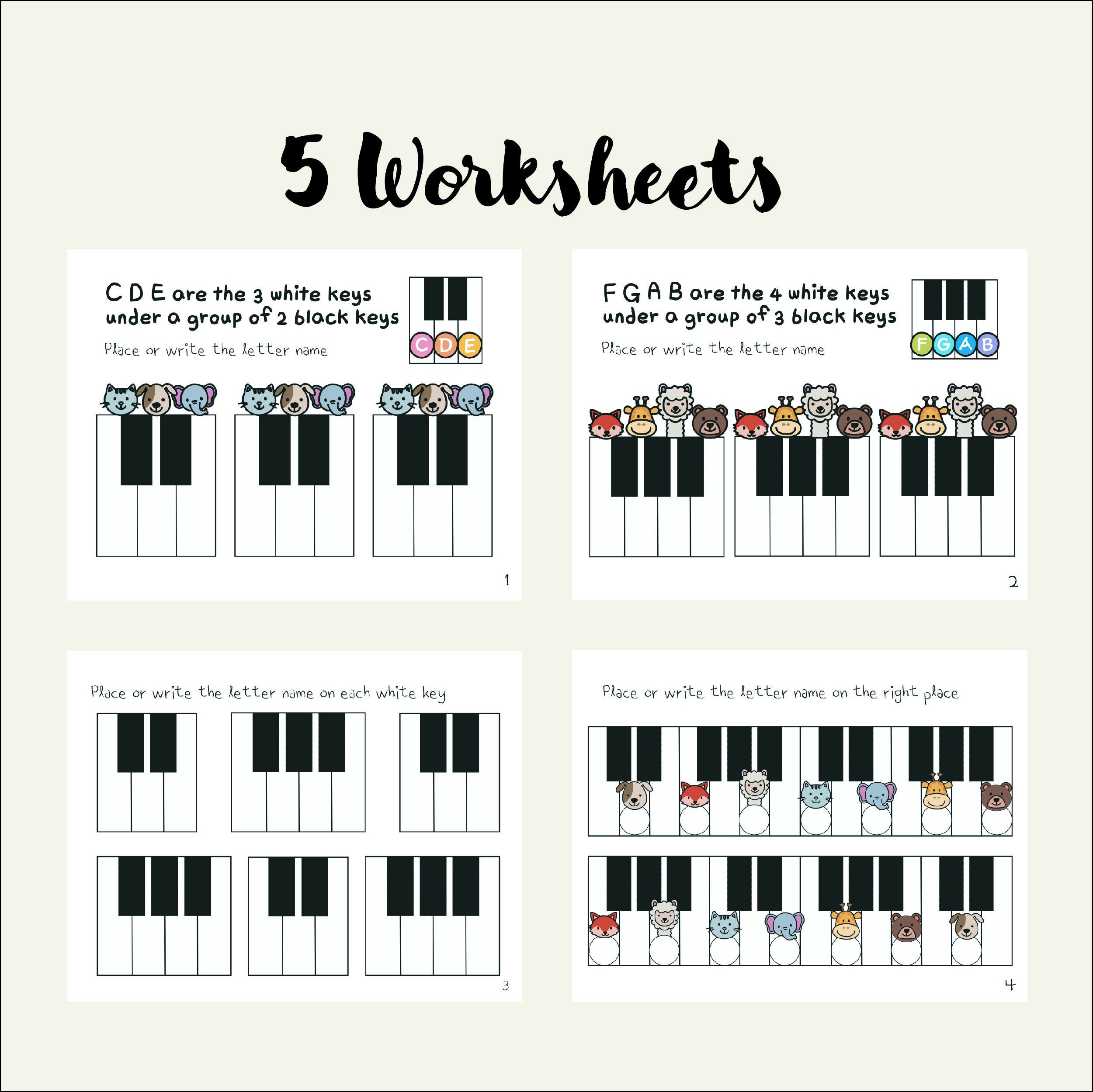 My First Piano Lesson - Music Alphabet - Etsy