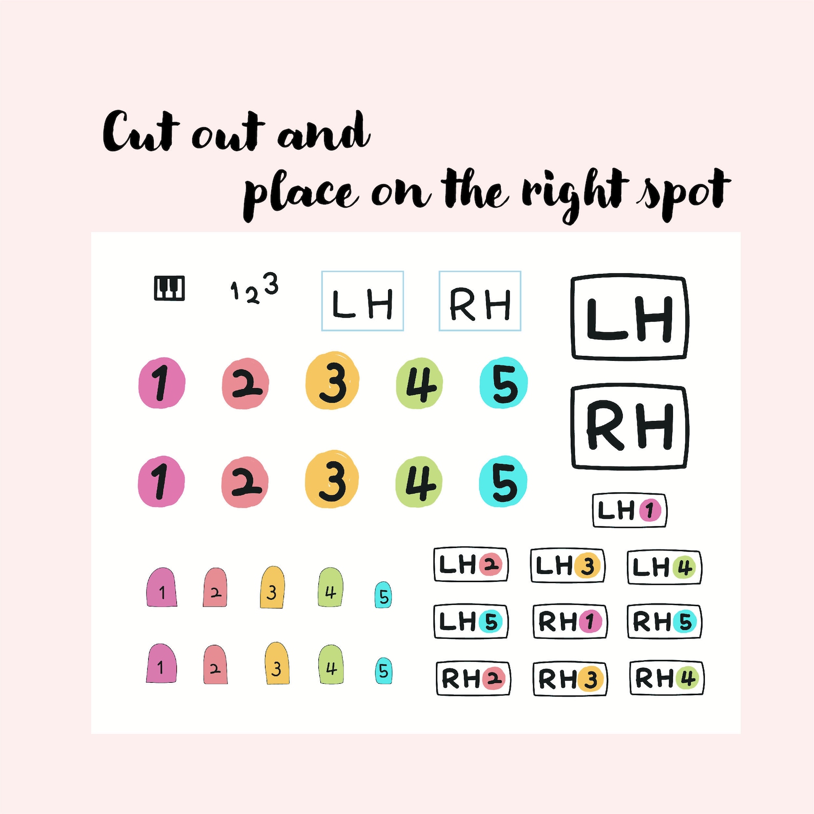 My First Piano Lesson - Piano Finger Numbers - Etsy