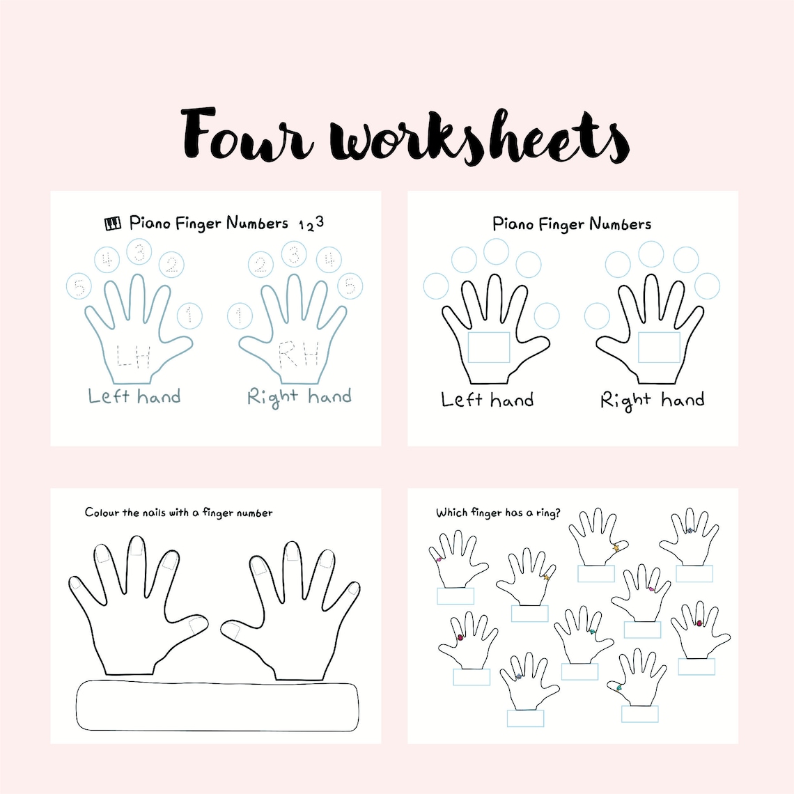 My First Piano Lesson - Piano Finger Numbers - Etsy