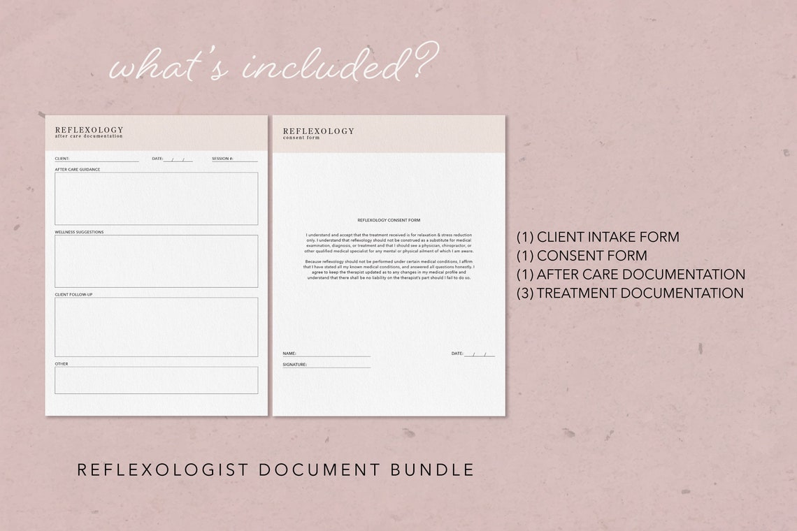 Pink Reflexology Forms | Reflexology Intake Form | Reflexology ...