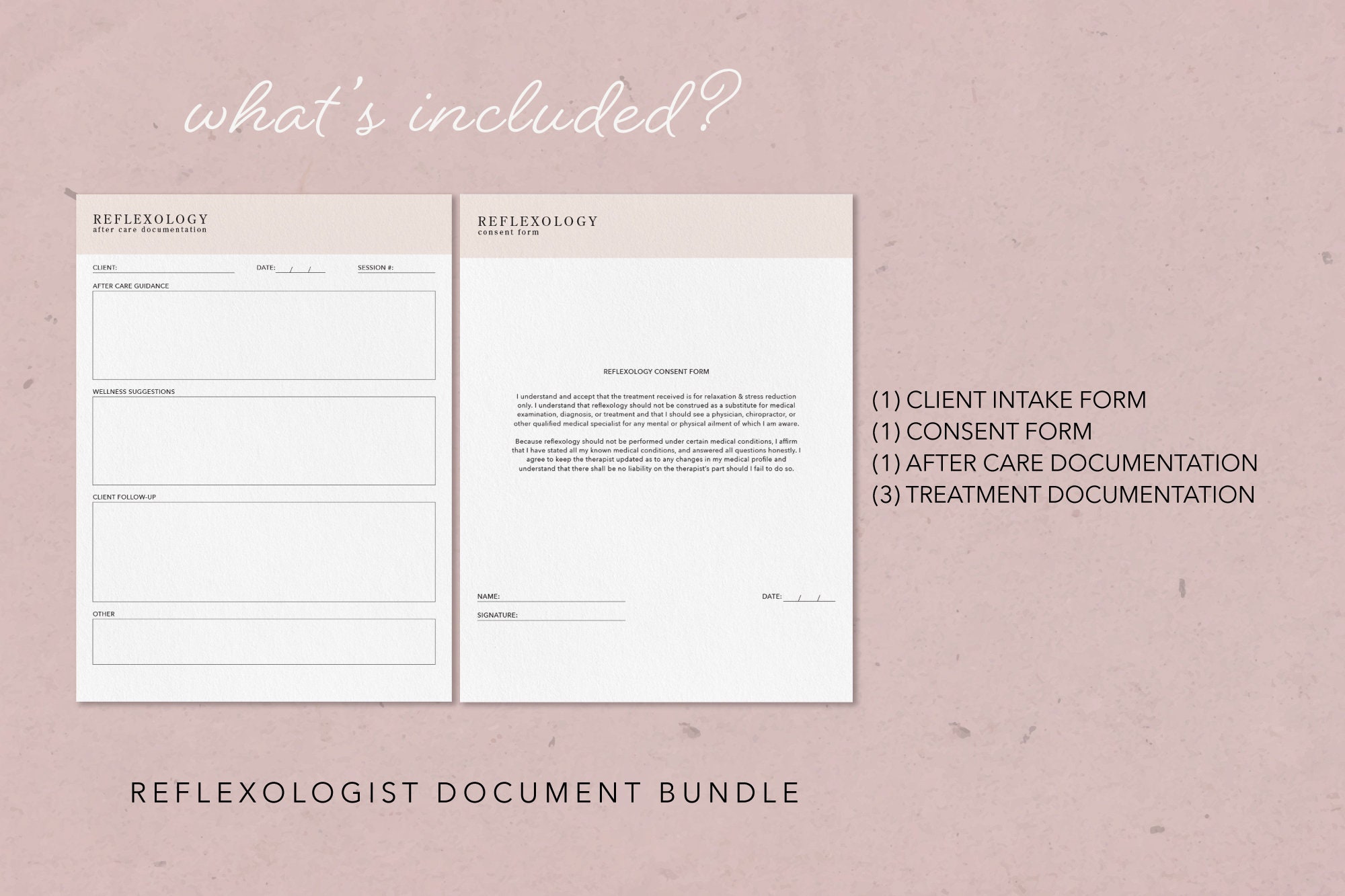 Pink Reflexology Forms | Reflexology Intake Form | Reflexology ...