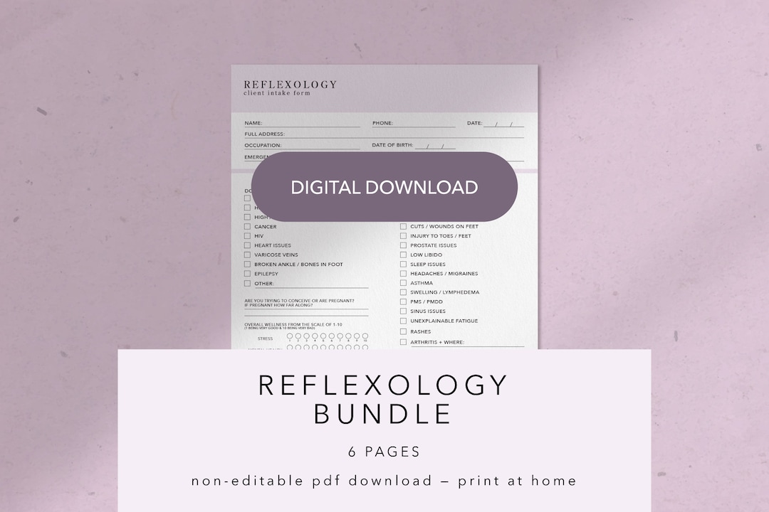 Purple Reflexology Forms | Reflexology Intake Form | Reflexology ...