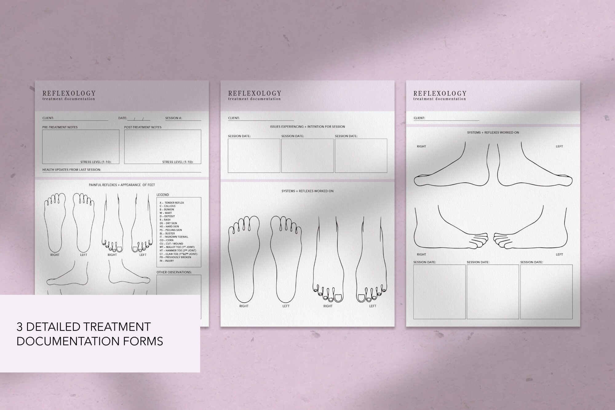Purple Reflexology Forms | Reflexology Intake Form | Reflexology ...
