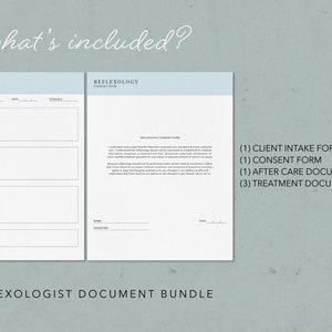 Blue Intake Form | Reflexology Intake Form | Client Intake Form ...