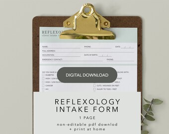 Blue Intake Form | Reflexology Intake Form | Client Intake Form ...
