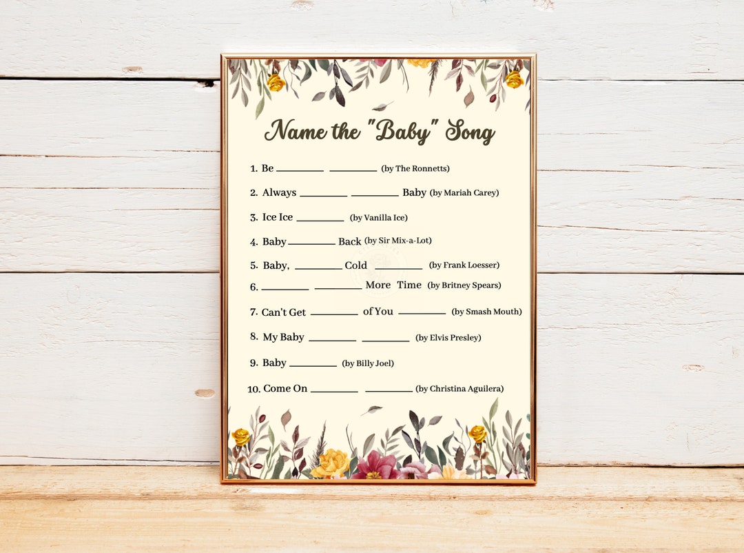 Name That Baby Song Game for Baby Shower - Etsy