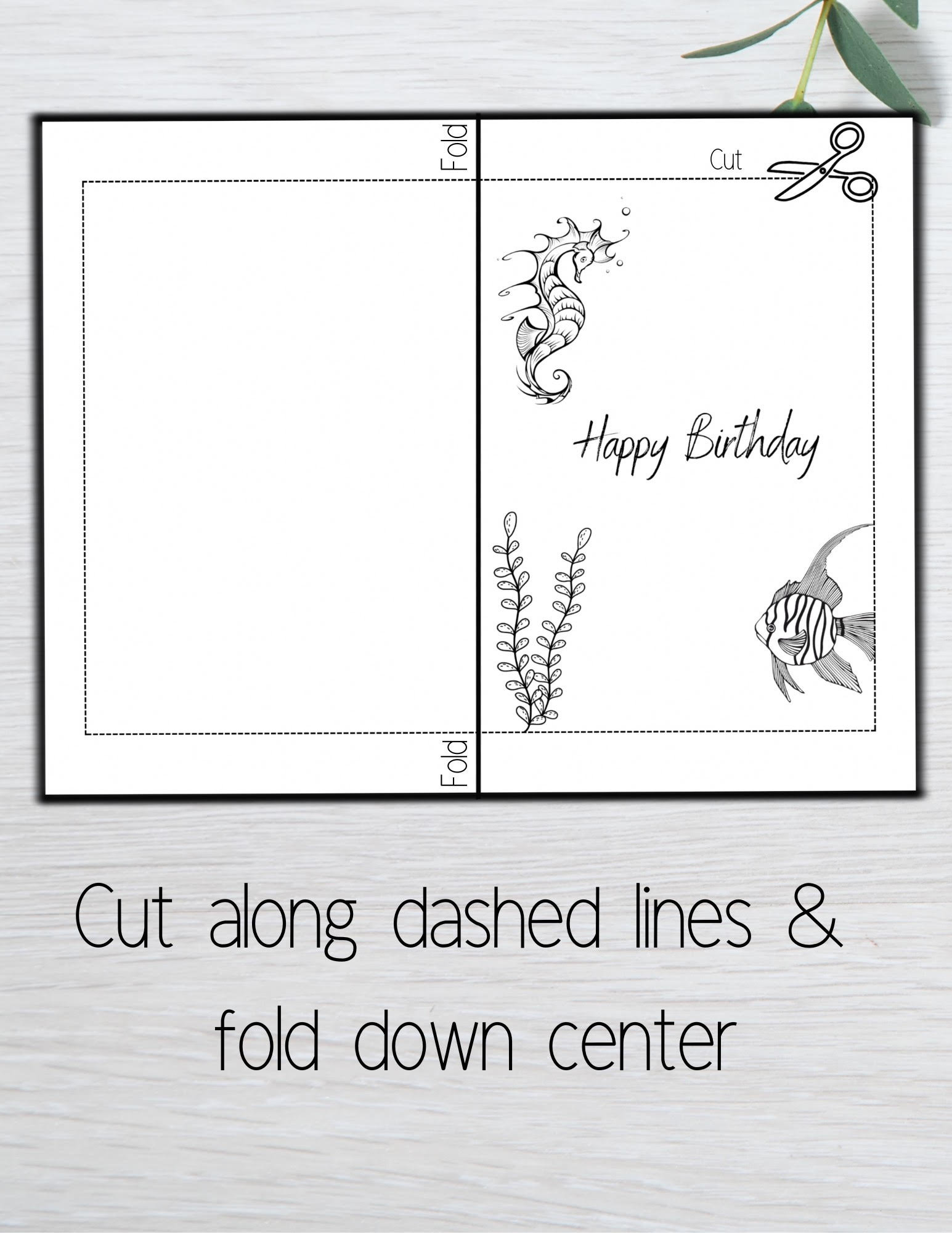 Ocean Happy Birthday Printable Card - Etsy