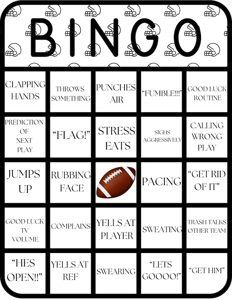 Football Bingo - Etsy