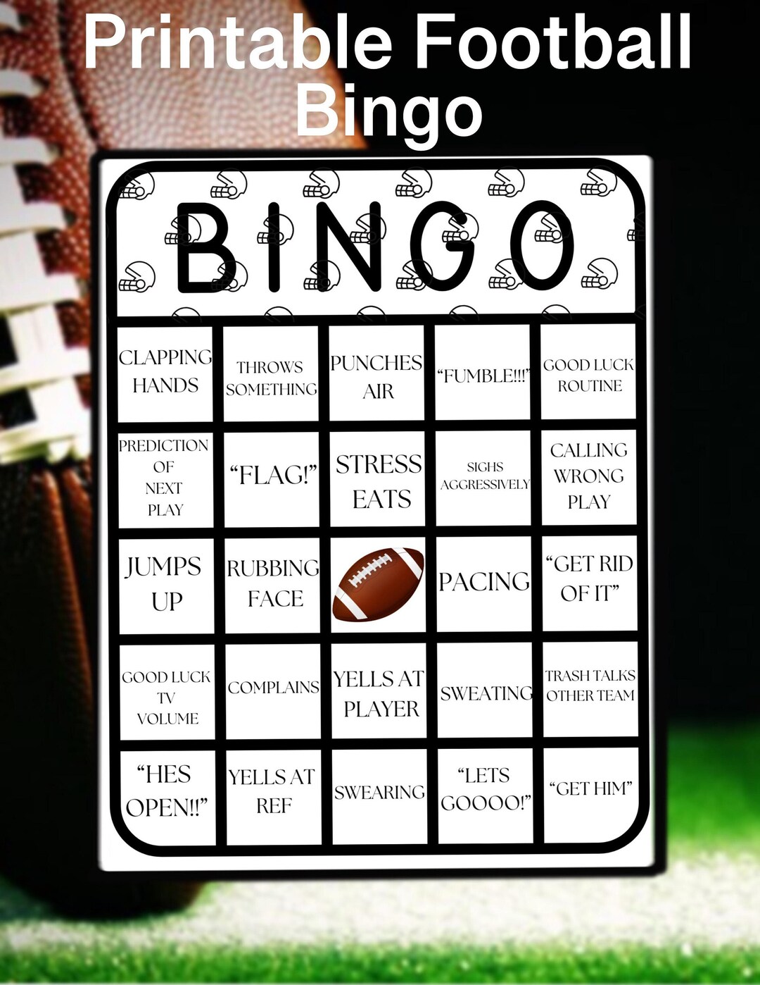 Football Bingo - Etsy