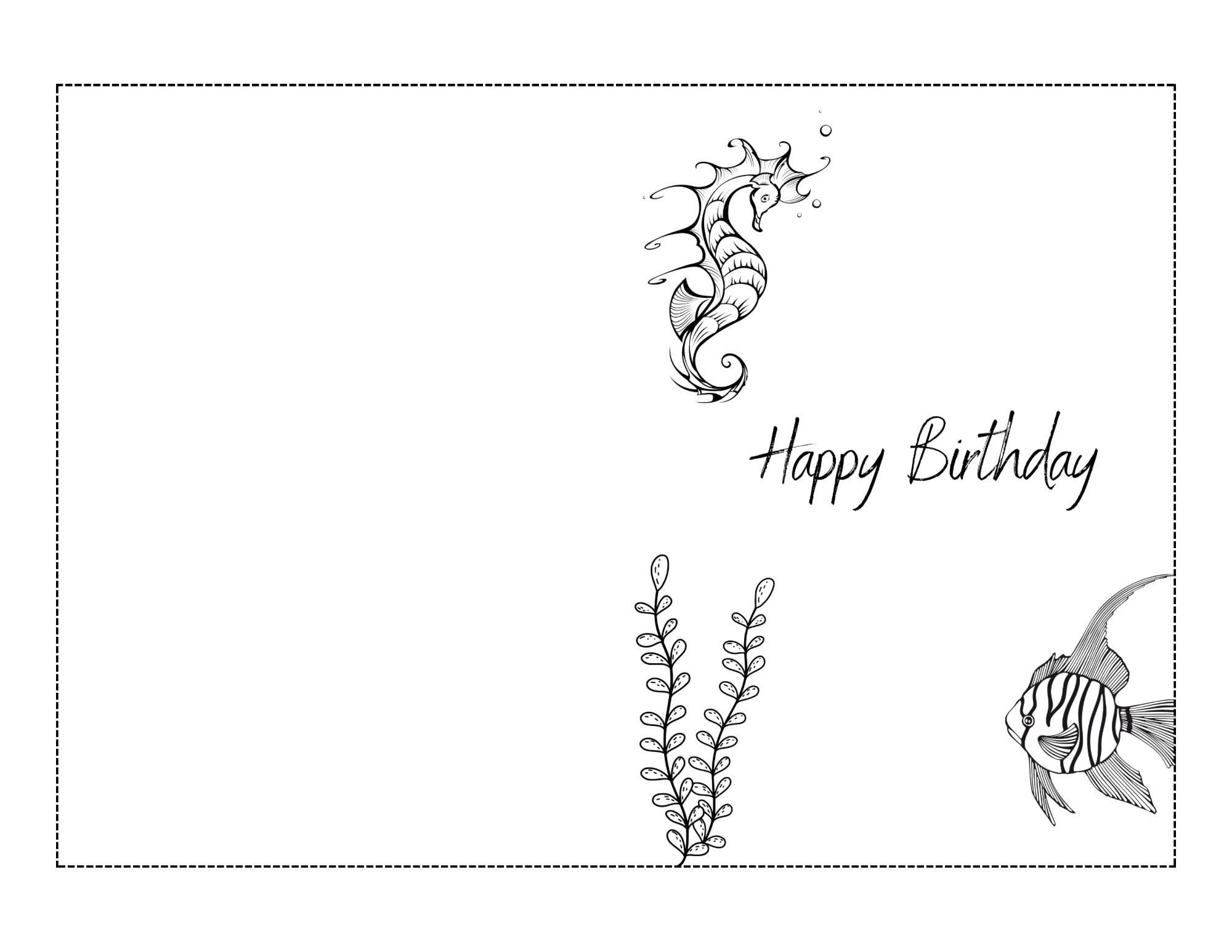 Ocean Happy Birthday Printable Card - Etsy