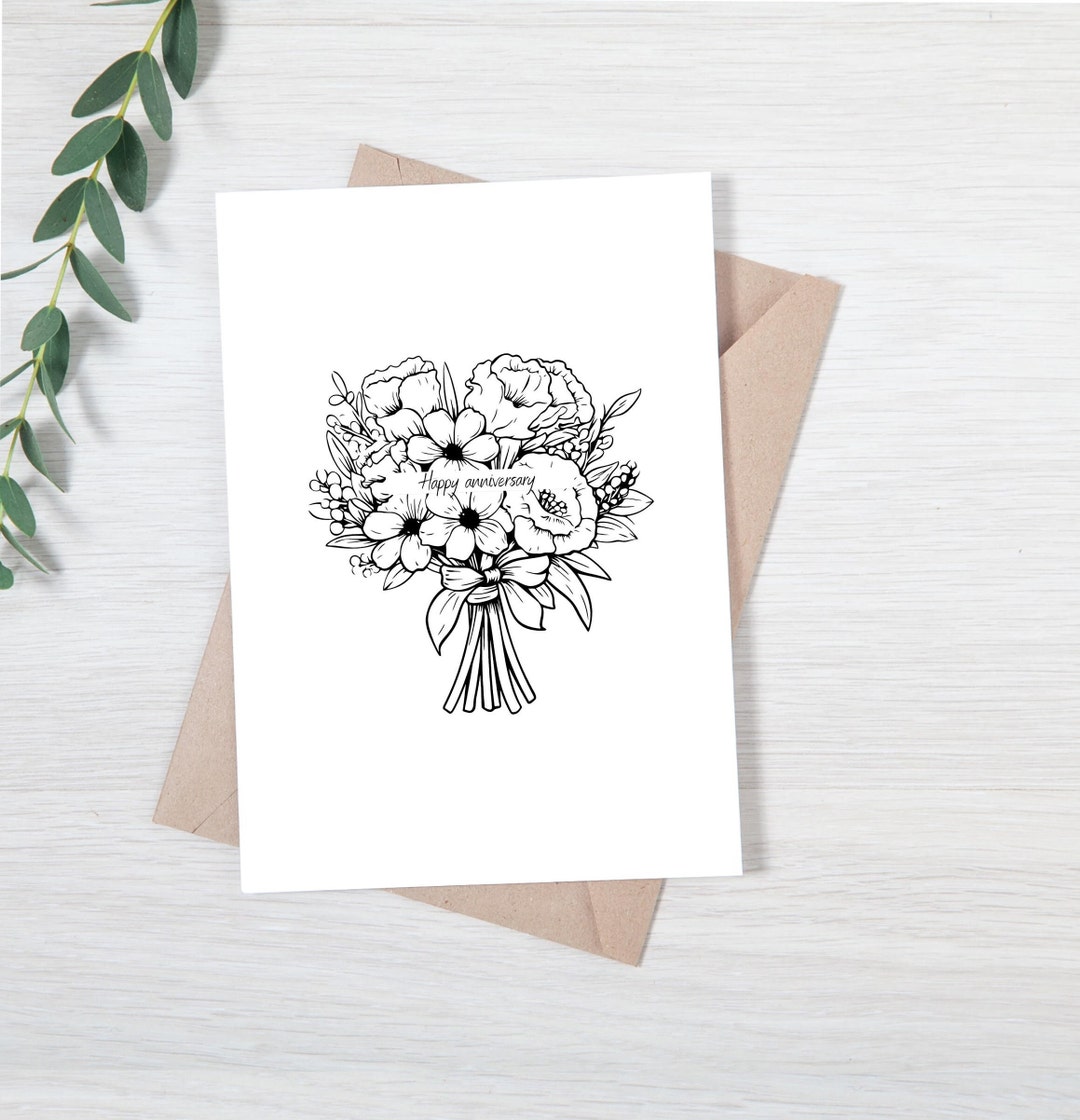 Happy Anniversary Printable Card - Etsy
