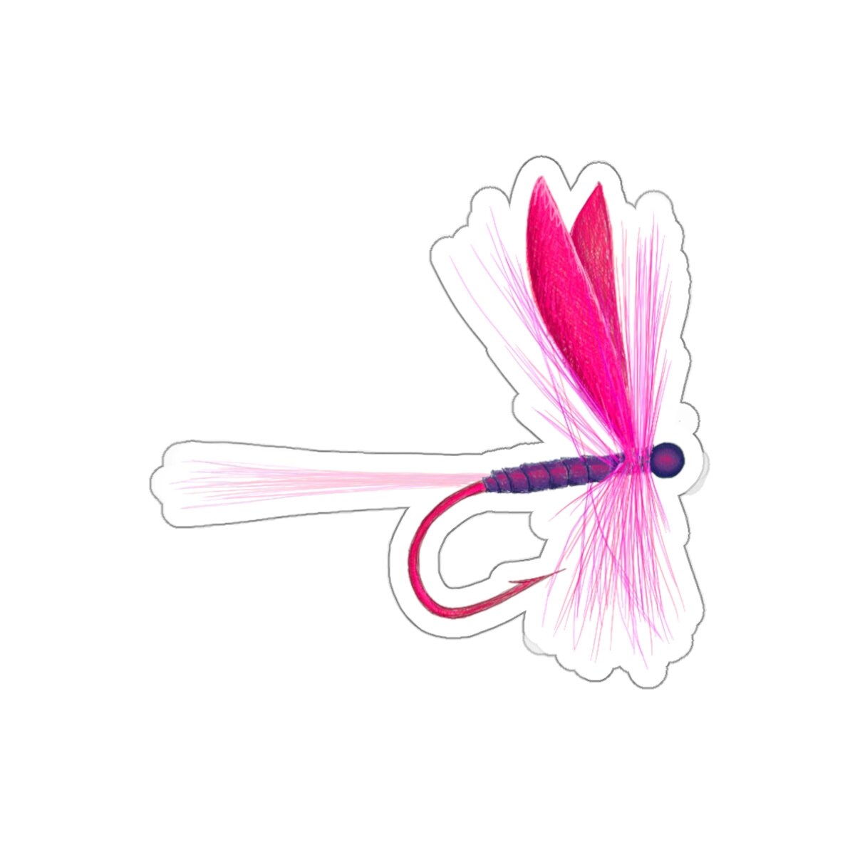 Fly Fishing, Neon Pink on Pink Mayfly With White Background Outdoor ...