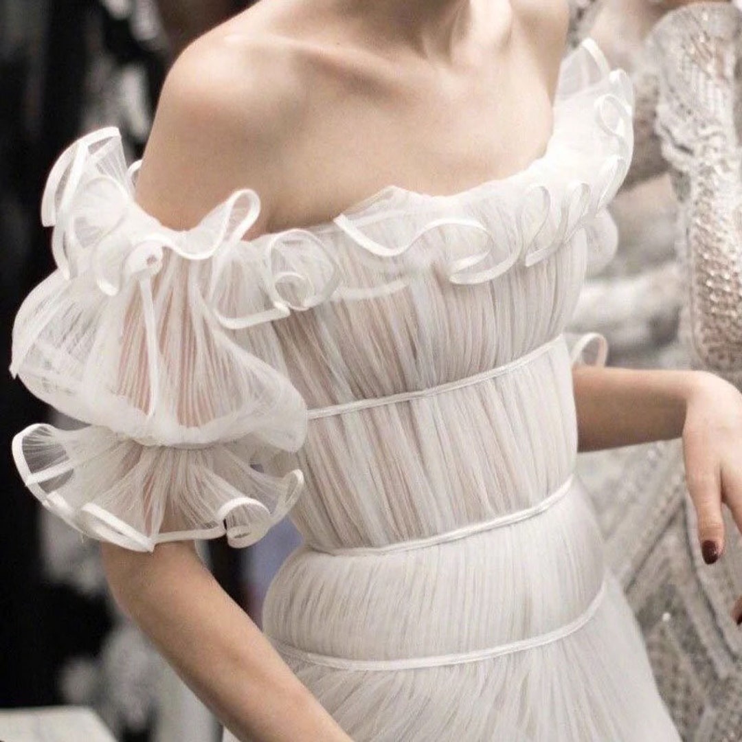 Detachable White Ruffle Sleeves White Dress Sleeves Photo - Etsy