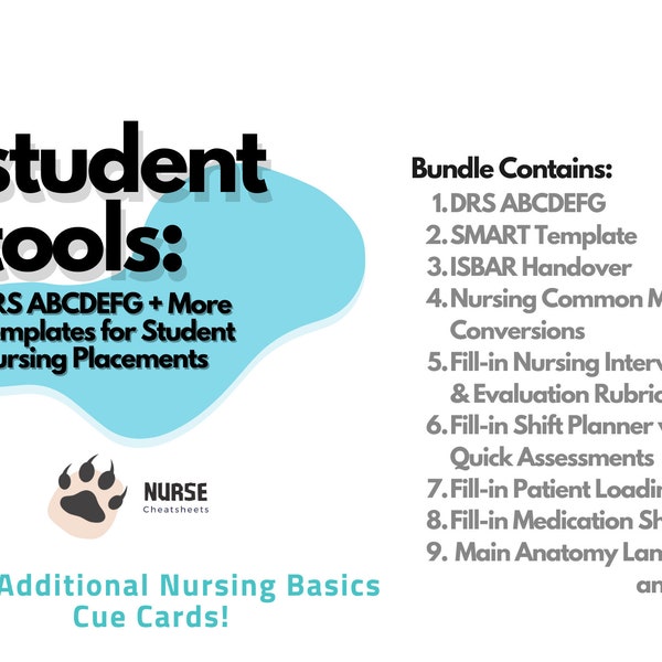 Nursing Cue Cards - Etsy